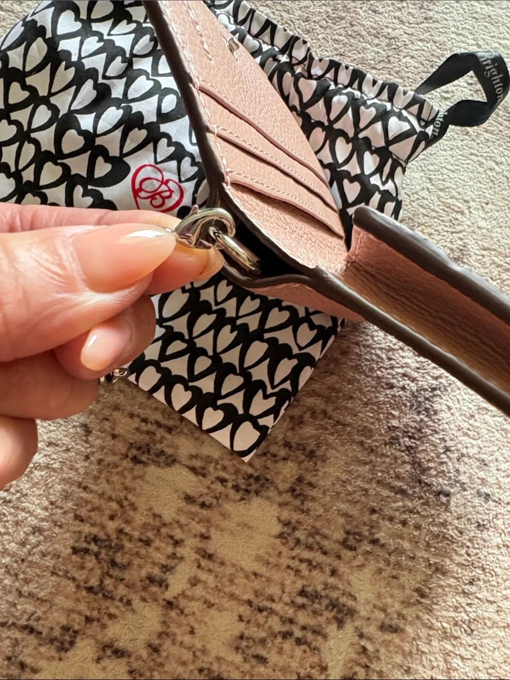 Brighton | Bags | Pebbled Pink Sand Leather Crossbody With Silver Knot ...